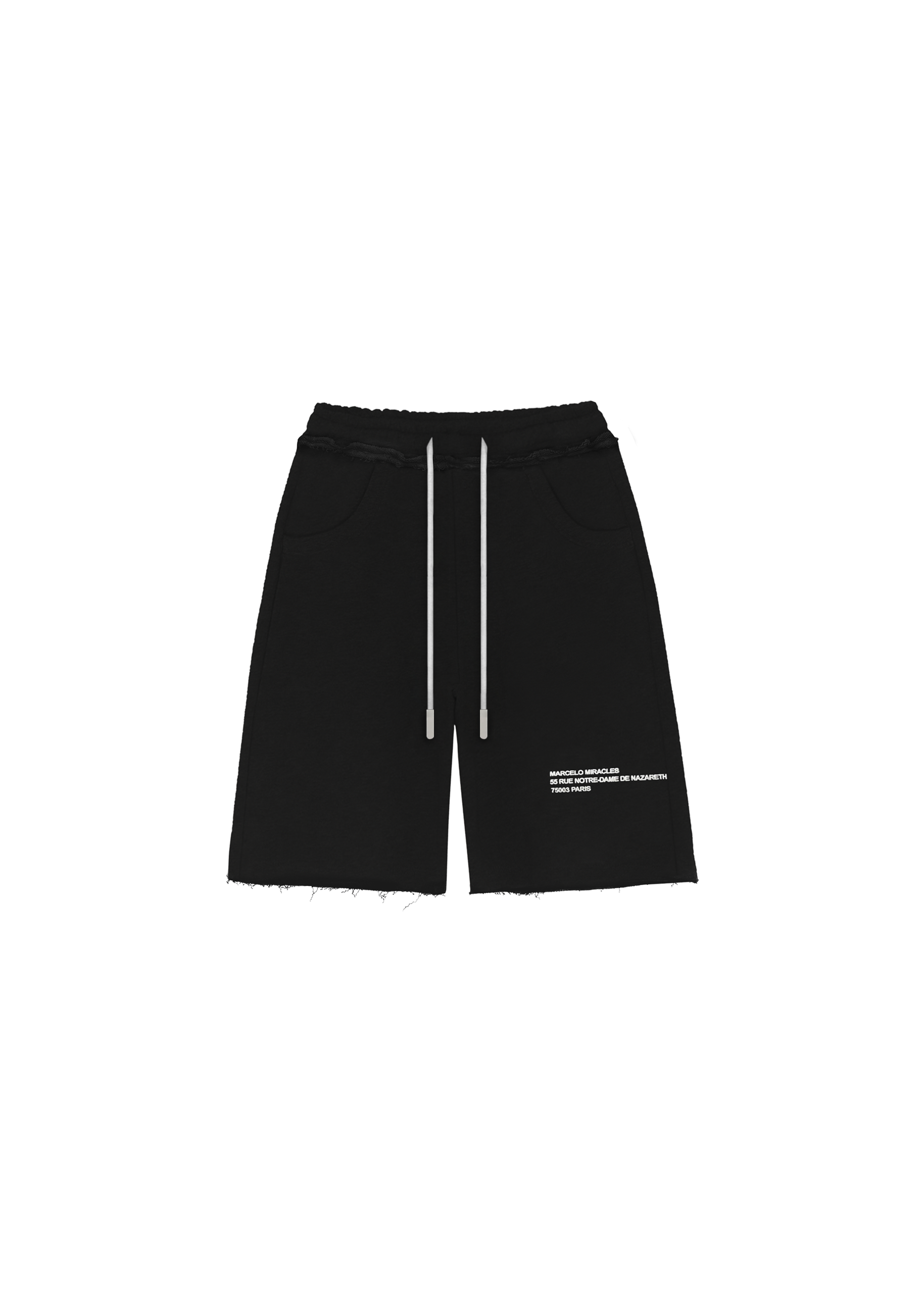 ADDRESS LOGO SHORTS in BLACK - MARCELO MIRACLES