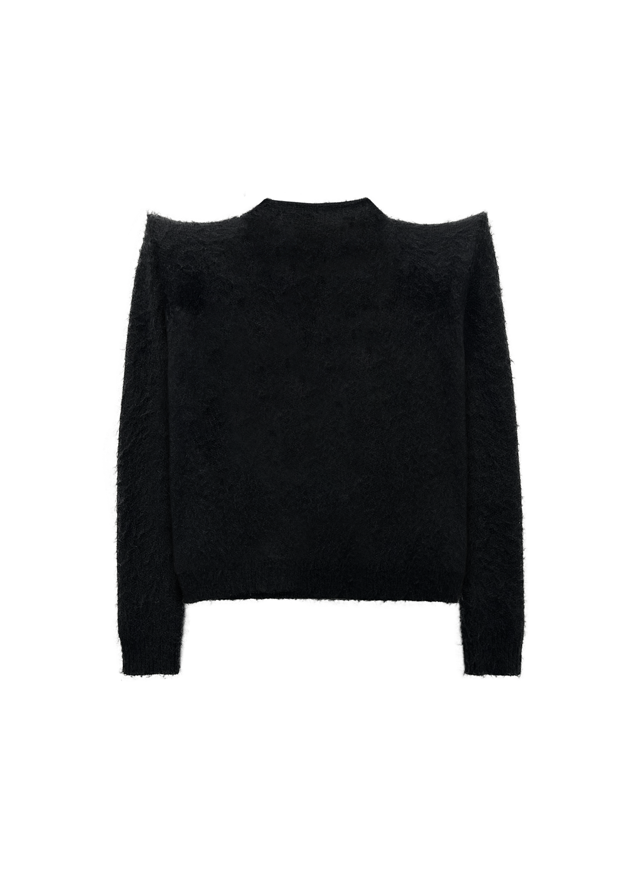 EGO SHOULDER PAD CARDIGAN in BLACK - MARCELO MIRACLES