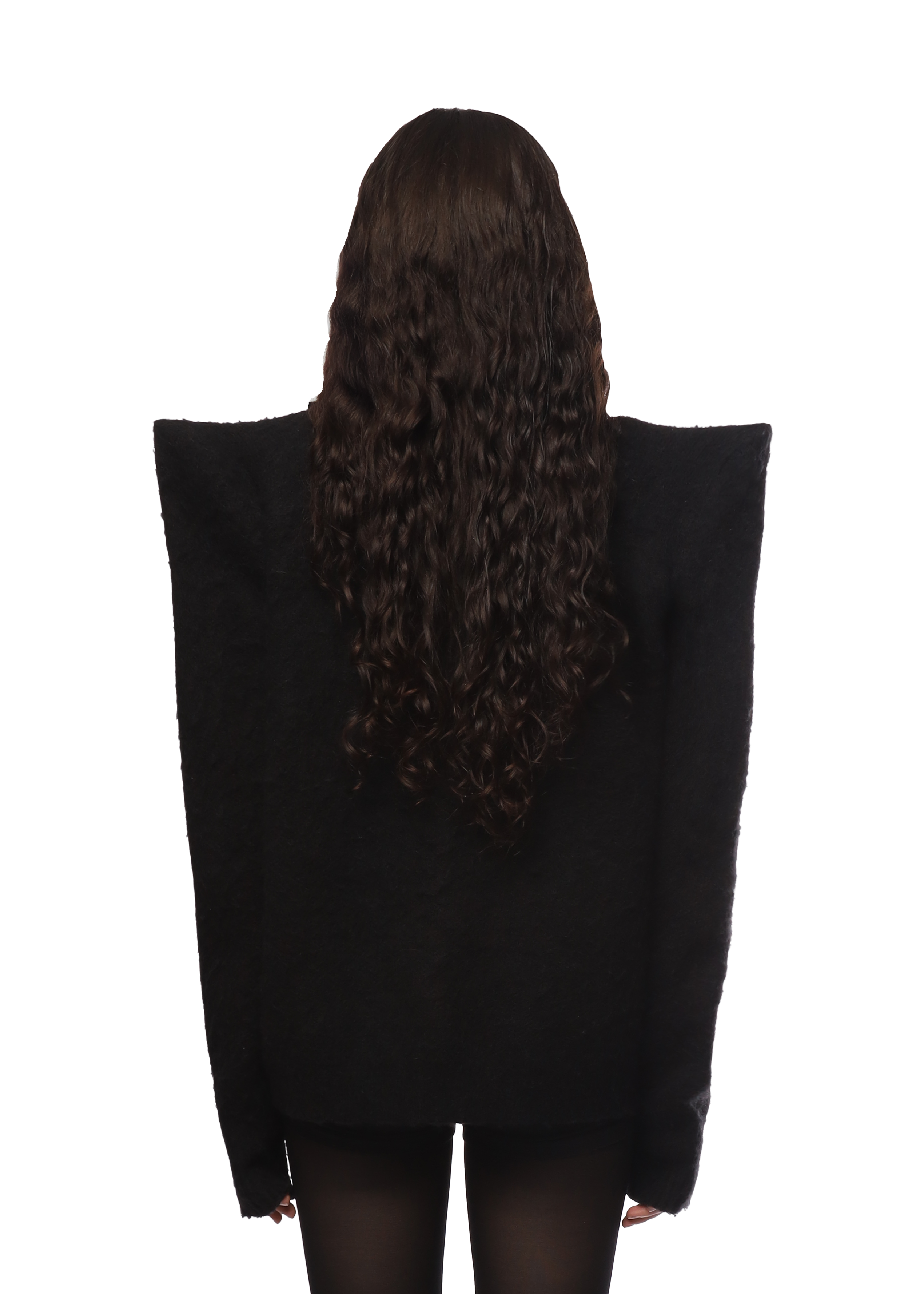 EGO SHOULDER PAD CARDIGAN in BLACK - MARCELO MIRACLES
