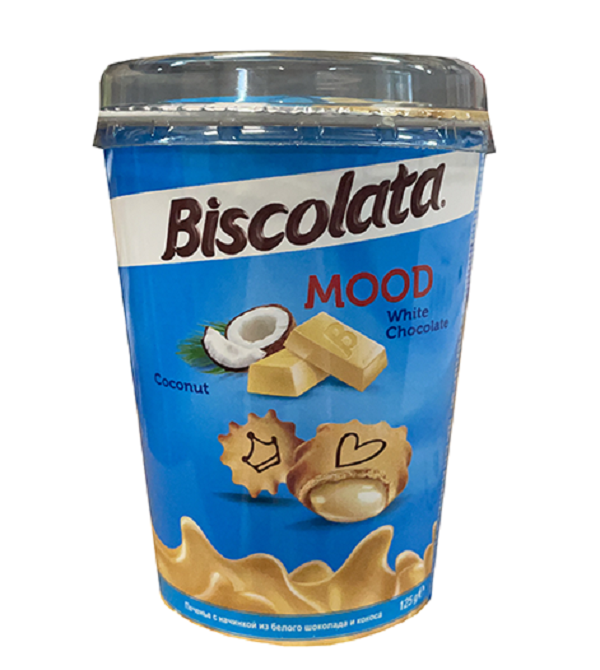 Печенье Biscolata Mood Coconut с кокосовой начинкой 125 гр - Зан-Зан ...
