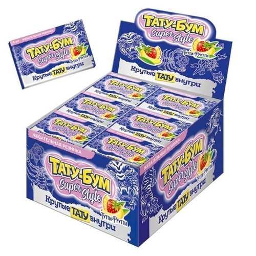 Жев. резинка "Тату-Бум Super Style" со вкусом тутти-фрутти 12гр. - Зан ...